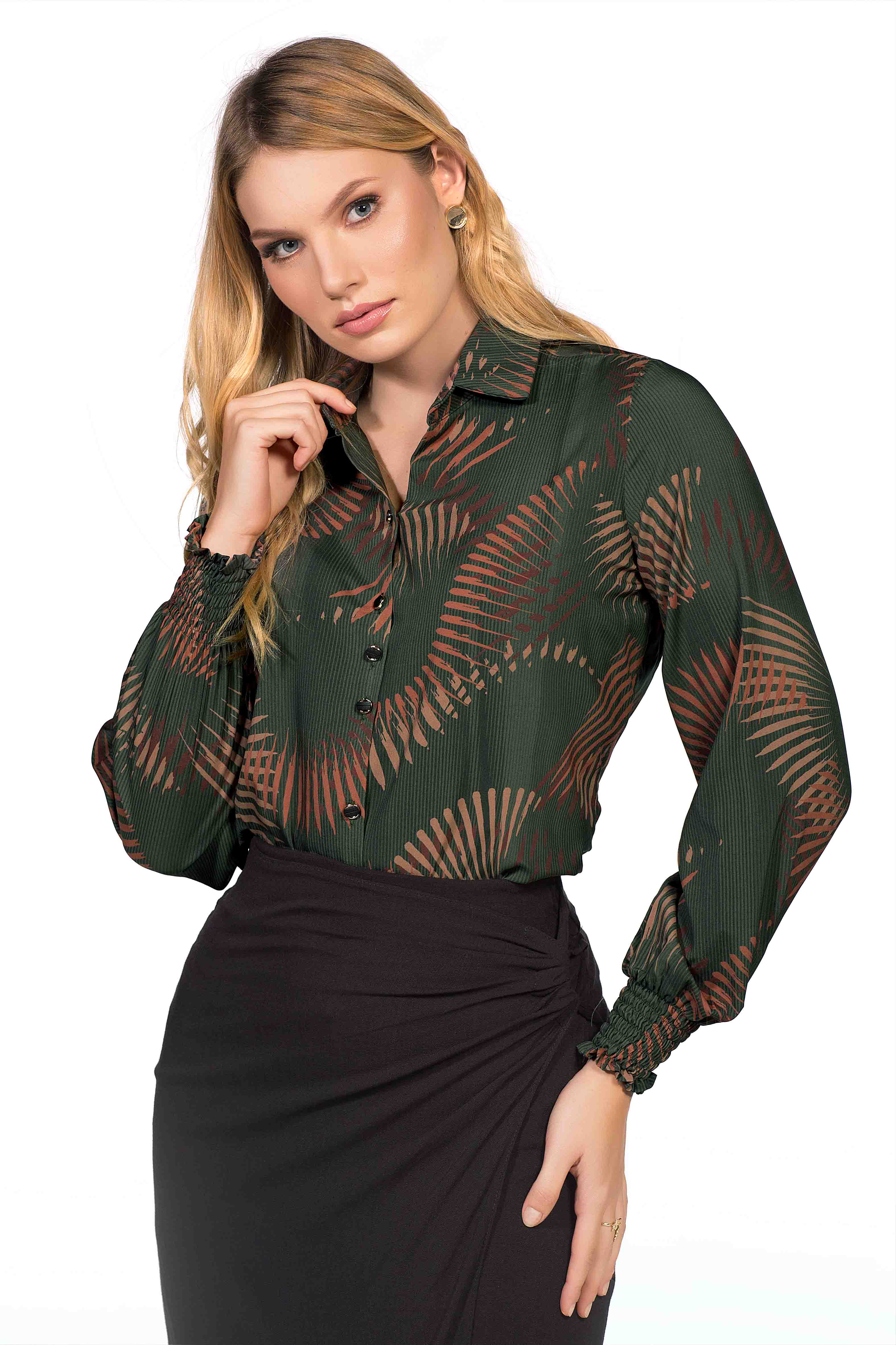 CAMISA SLIM COM TRÊS BOTÕES OLIVIA MIRA VEST